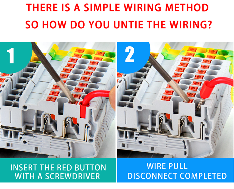 Din Rail Terminal Block Pt2.5 Twin Spring Connection Push-in Wire ...