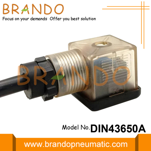 Din 43650a Solenoid Valve Coil Connector With Cable, High Quality Din ...