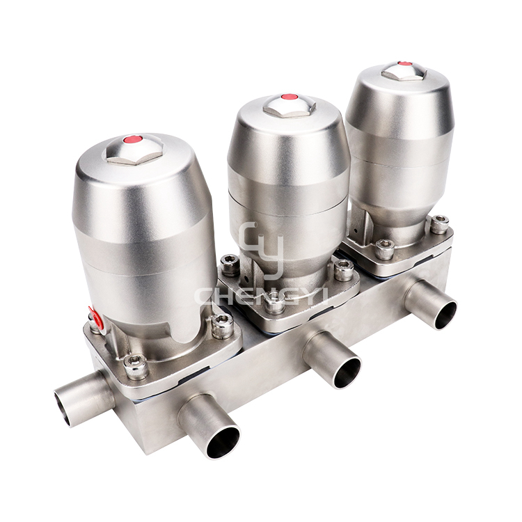 Sanitary Stainless Steel Forged Multiport Block Diaphragm Valve, High ...