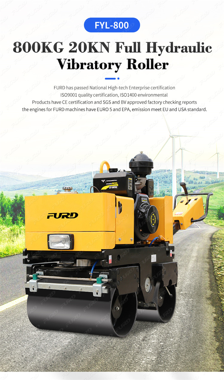 Walk-behind Double-vibration Full Hydraulic Road Roller With Safety Ram ...