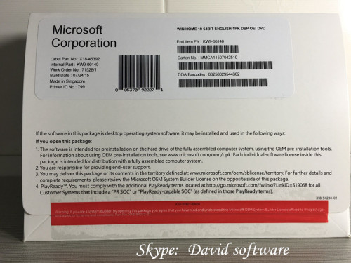 Windows 10 Home Oem Dvd Box Win 10 Home Oem Dvd 64 Bit Package Factory ...