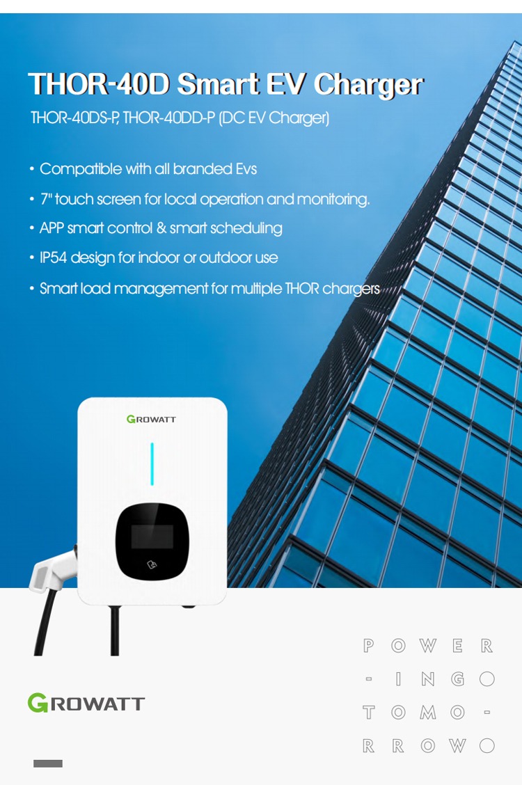 Growatt Ccs Type 2 80a Rfid Ce Smart Dc Ec 40kw Electric Fast Charging ...