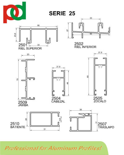 Linea 25 Aluminium Profiles For Windows And Doors To Chile Bolivia Peru ...