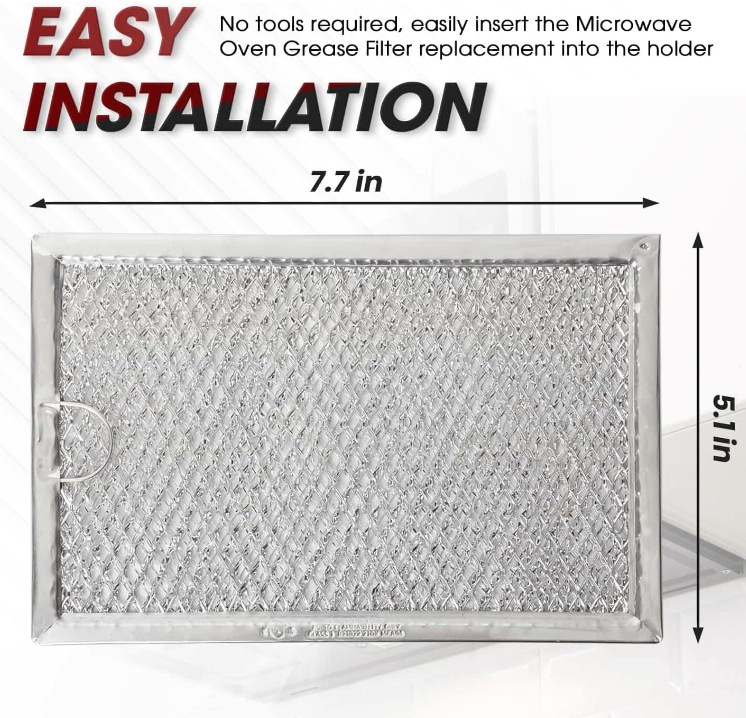 Customized Microwave Oven Aluminum Grease Filter 172x162x2.5mm, High ...
