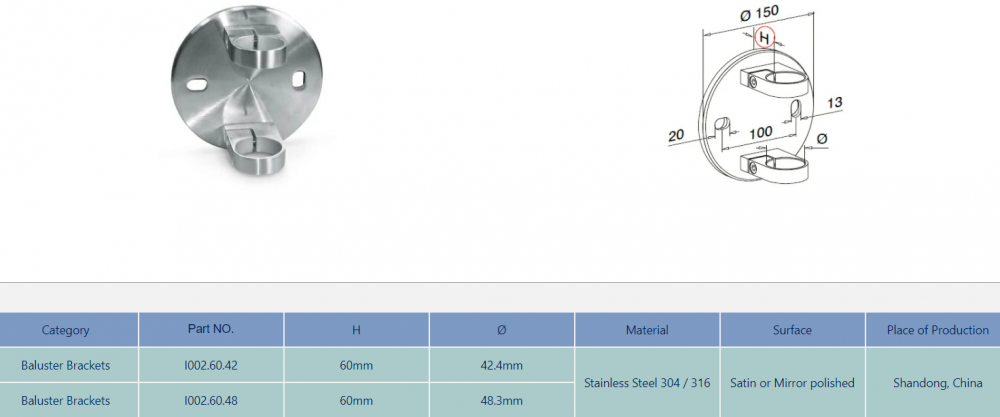Side Mount Baluster Bracket For Handrail, High Quality Side Mount ...