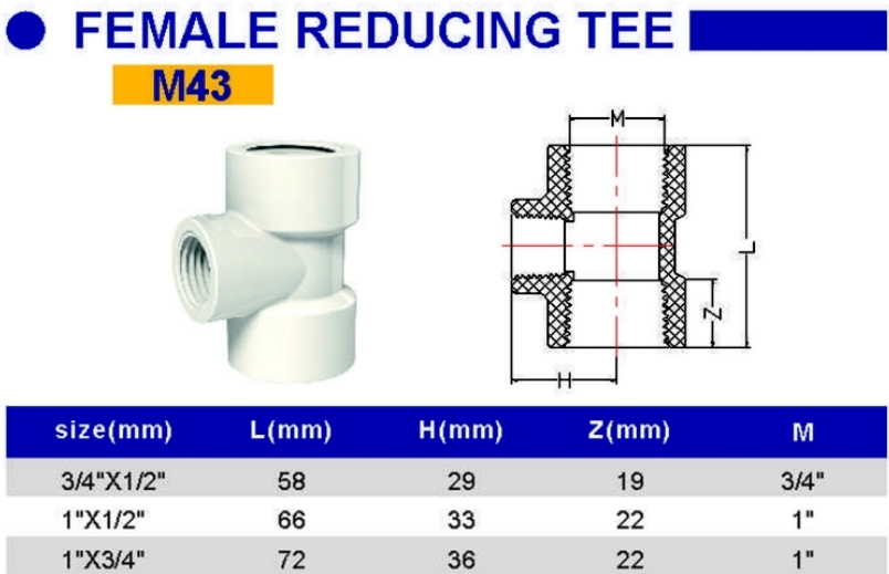 Pvc-u Female Reducing Tee Pipe Fittings, High Quality Pvc-u Female Reducing Tee Pipe Fittings on ...