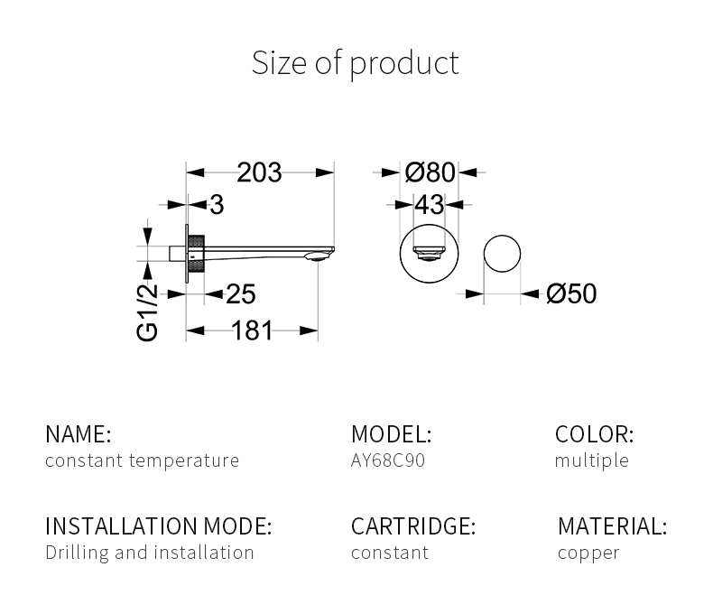 Jasupi Luxury Brass Wall Mounted Basin Tap Matte Black Waterfall ...