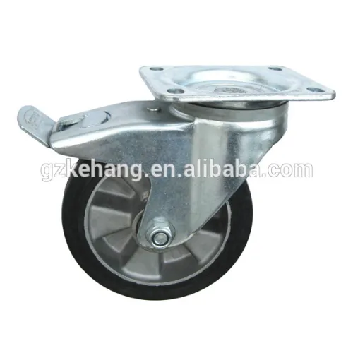 Caster With Brake/5" Medium Duty Polyurethane Caster/125mm Side Mount ...