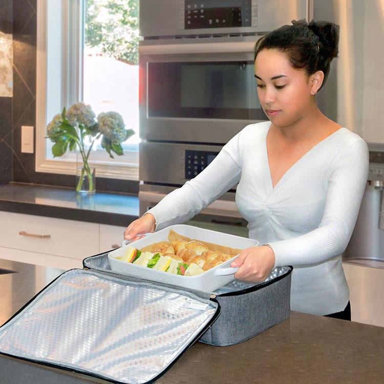 Potlucks & Picnics를위한 확장 가능한 Lasagna Lugger Double Insulated Casserole ...