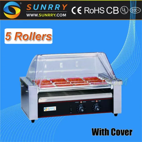 Electric Hot Dog Roller Machine With 5 Rollers And Cover Automatic Hot ...