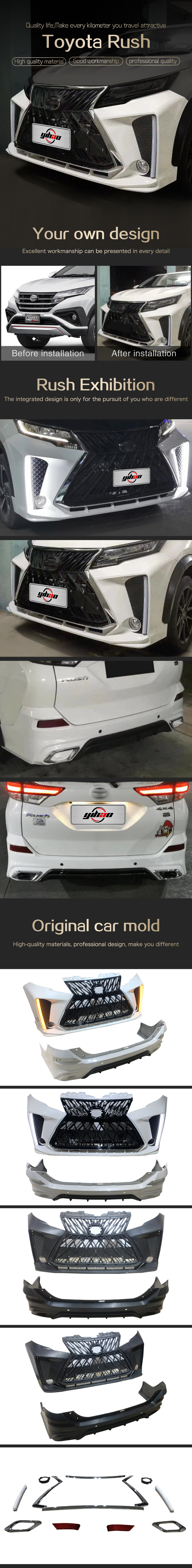 Upgrade Front Bumper Body Kit Combo Sets For Toyota Rush 2018-2022 ...