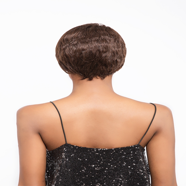 3 Inches Short Length Pixie Cut Human Hair Machine Made Wig Non Lace ...