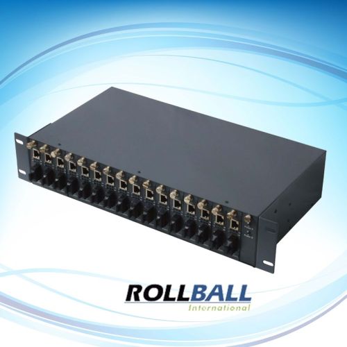 Ethernet Optical Fiber Media Converters Rack, 16 Slots With Dual Power ...