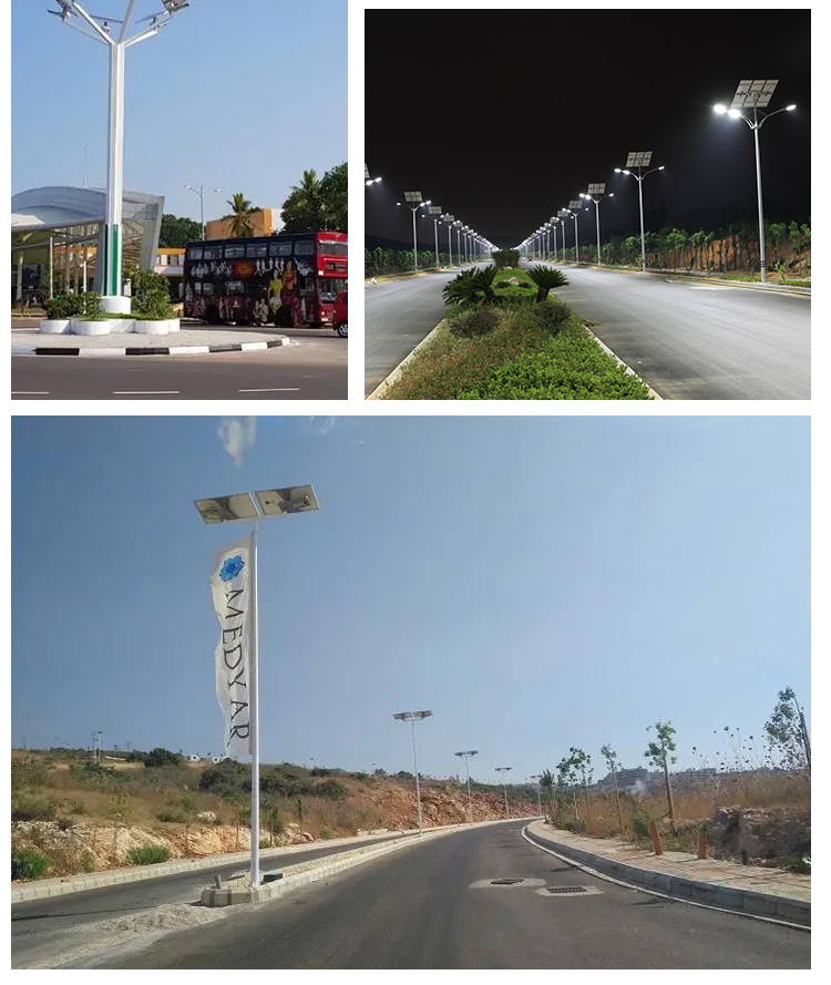 6m And 8m Double Arm Double Head Led Street Light Pole For Gardens And ...