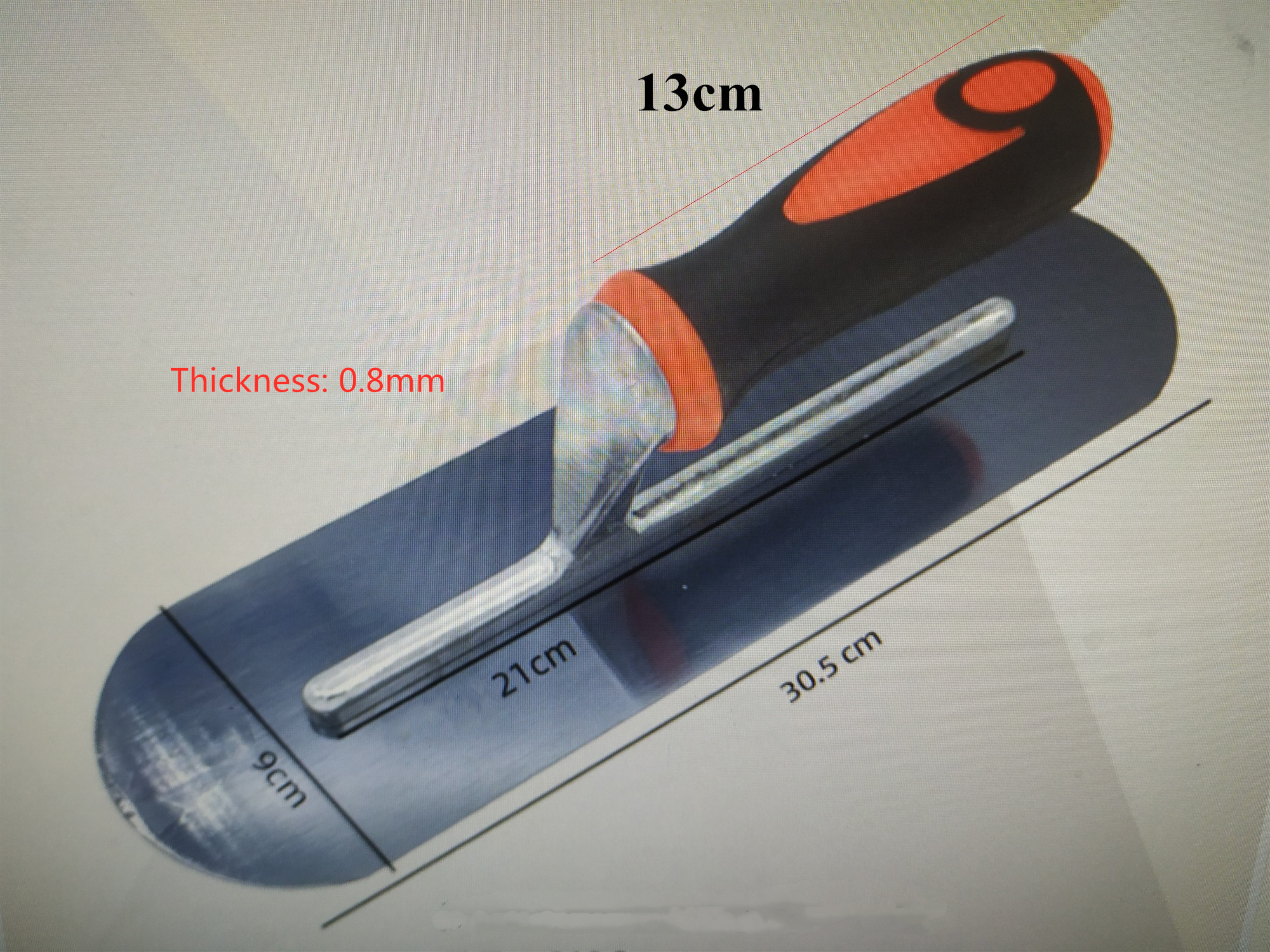 30.5x9cm Integrated Round Head, Carbon Steel Blade, Plastic Handle ...