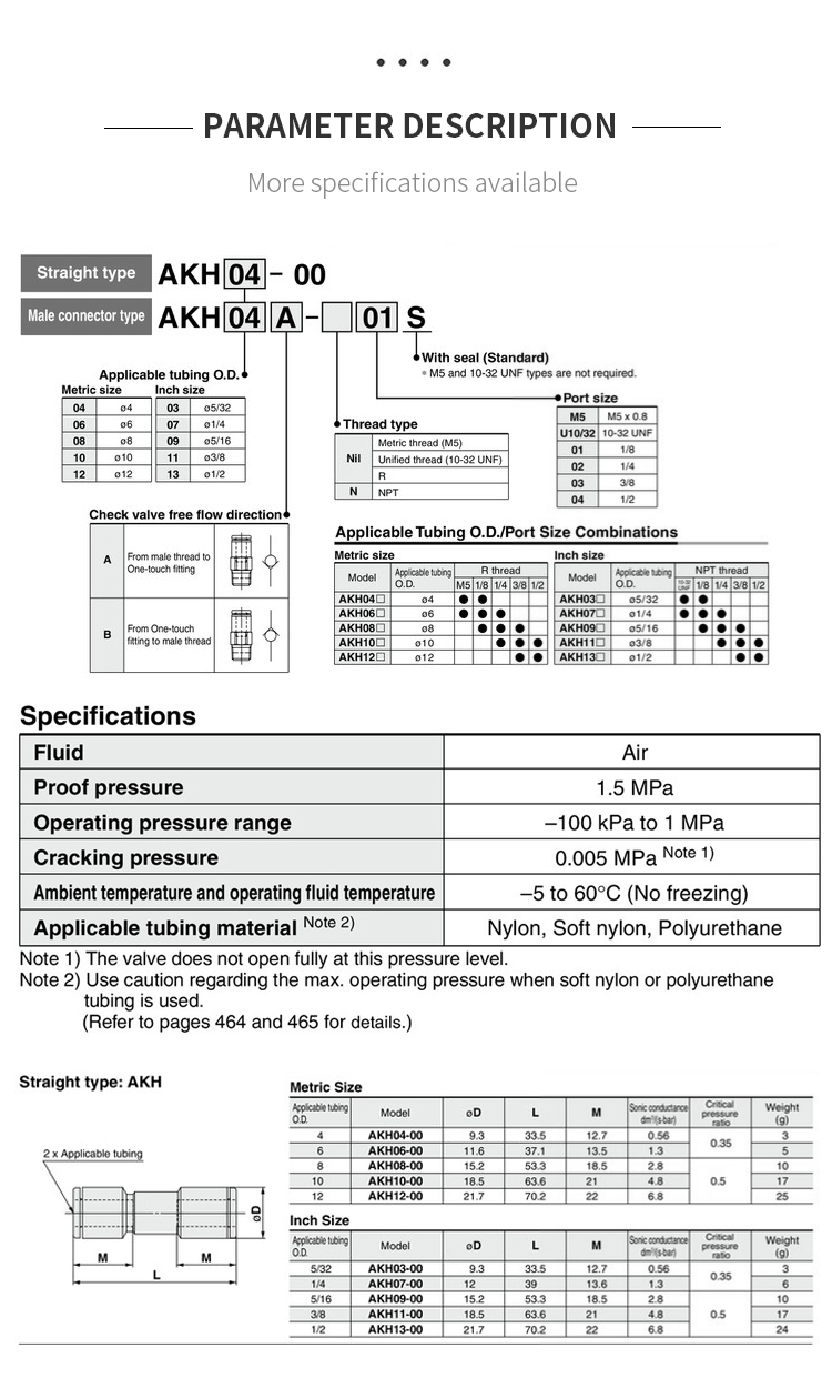 Pneumatic Check Valves 4mm-12mm Air Pipe One-way Valve, High Quality ...