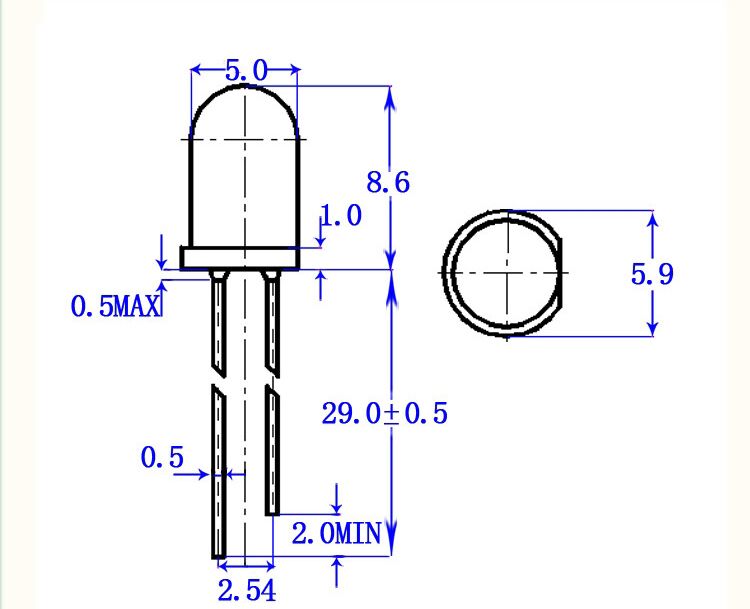 Infrared Led Ir Diode 5mm Clear Lens 850nm/940nm With Max 5v Reverse ...