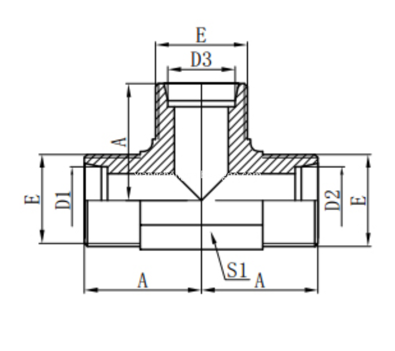 Eaton Standard Metric Pipe Fitting Hydraulic Equal Tee, High Quality ...