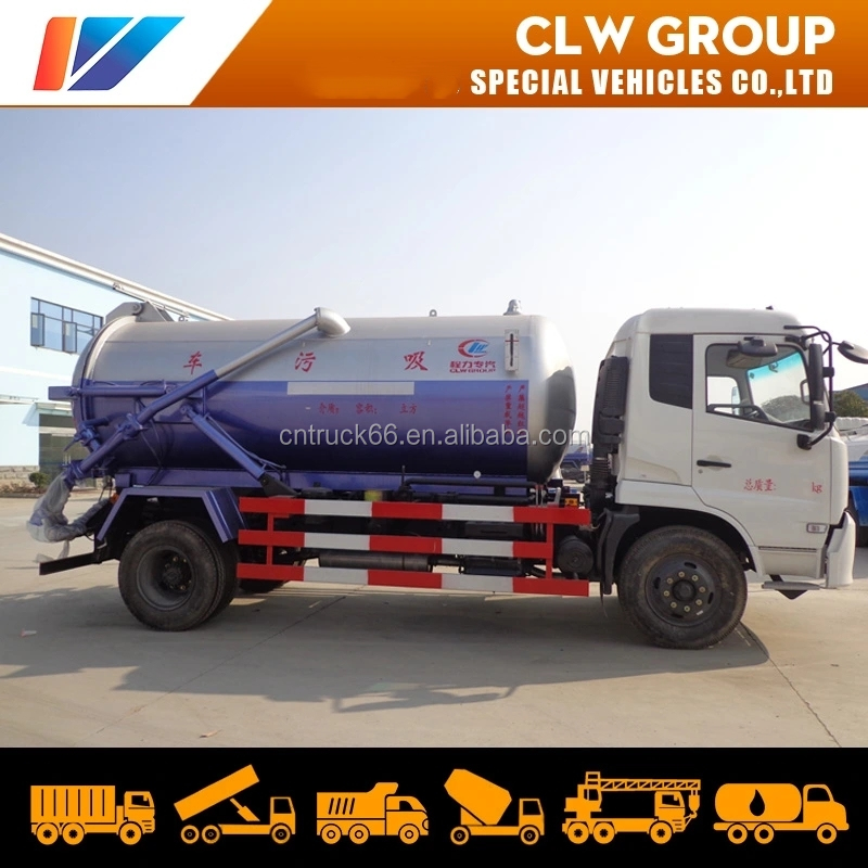8000l Vacuum Septic Sewer Suction Truck Tank 10tons Dongfeng Gully ...