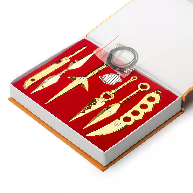 High Quality Ninja Anime Peripheral Necklace Tool-sword Set Keychain ...