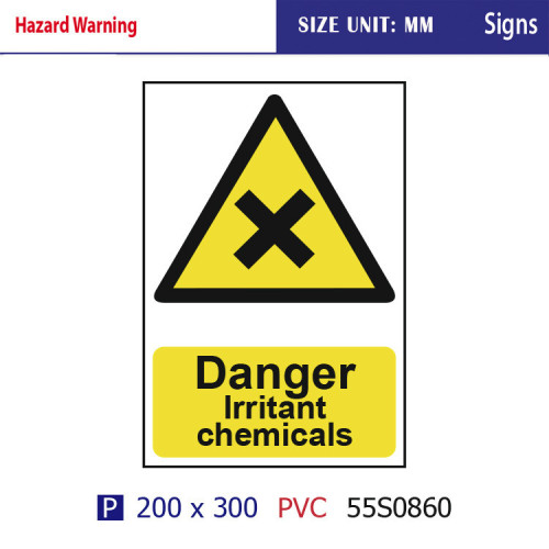 Rigid Pvc Board Pvc Sticker,tags Warning Danger Irritant Chemicals ...