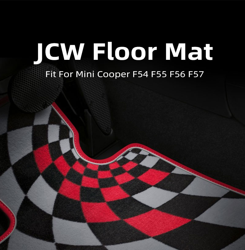 High Quality Rubber Material Floor Mat Red Checkered Jcw Style Clubman ...