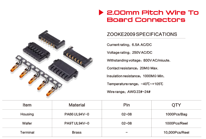 2.00mm Pitch Wire To Board Connectors Controller, High Quality 2.00mm Pitch Wire To Board ...