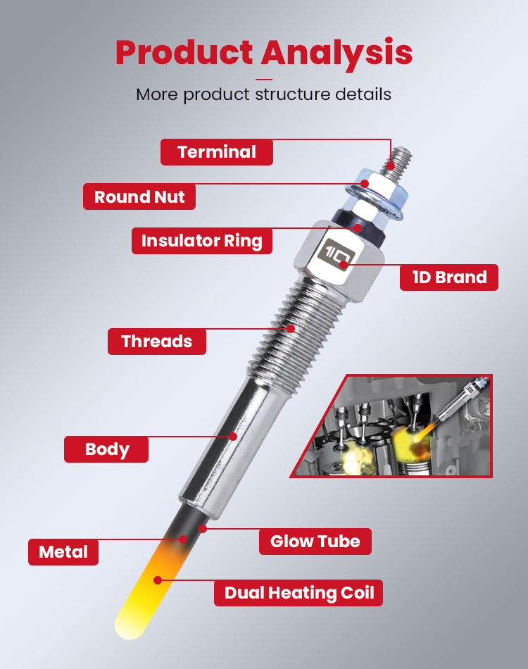Diesel Engines Glow Plug Pi-43 For Isuzu C240,4ba1, High Quality Diesel ...
