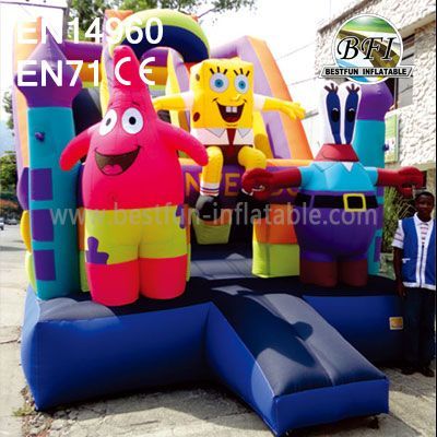 Spongebob Inflatable Jumping Bounce House Slide , High Quality ...