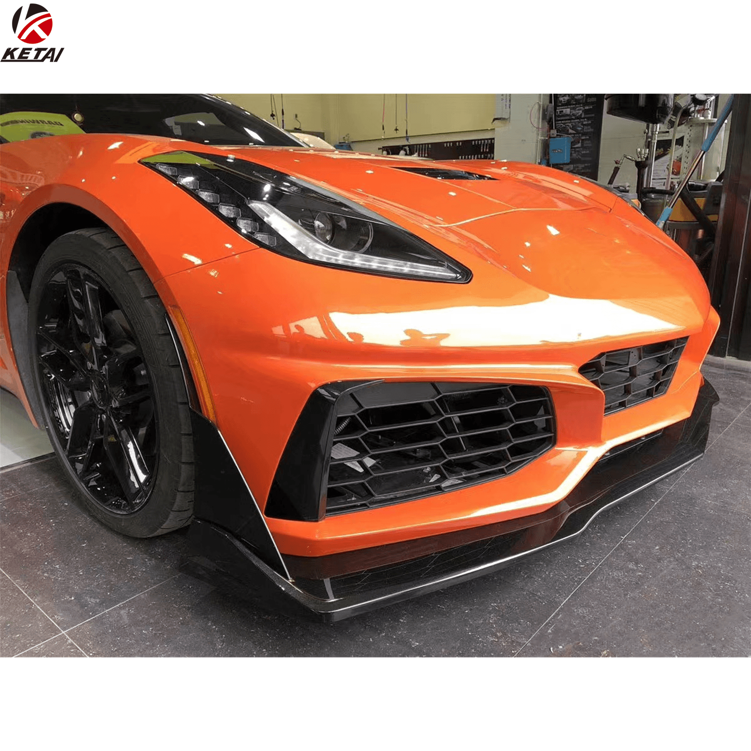 Zr1 Style Front Bumper Facelift Kit For Corvette C7 (2014-2019), High ...