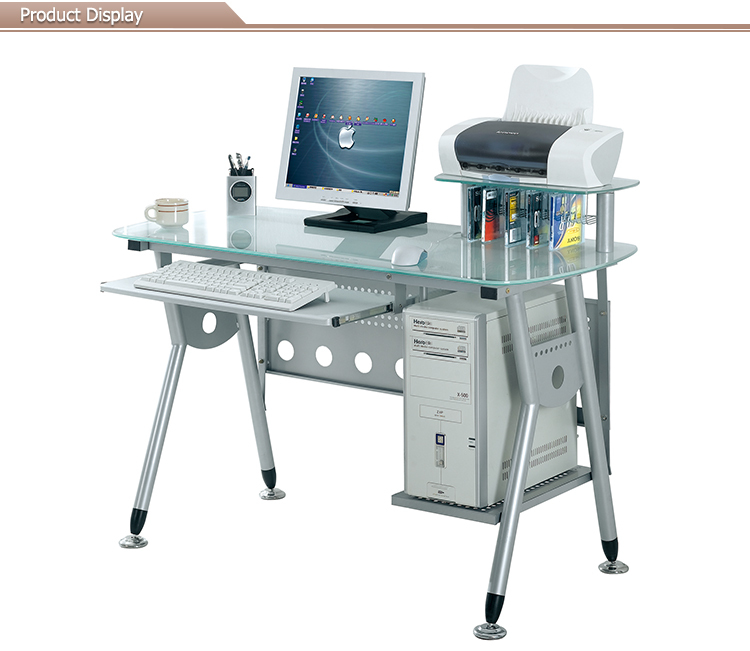 Tempered Glass Computer Desk With Keyboard Tray, High Quality Tempered ...