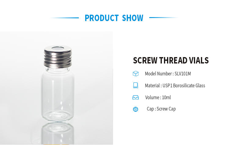 10ml Lab Screw Thread Borosilicate Pharmaceutical Sample Glass Vial For ...