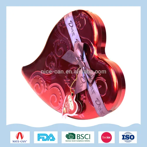 Chocolate Heart Shape Packaging Tin Box With Your Logo, High Quality ...