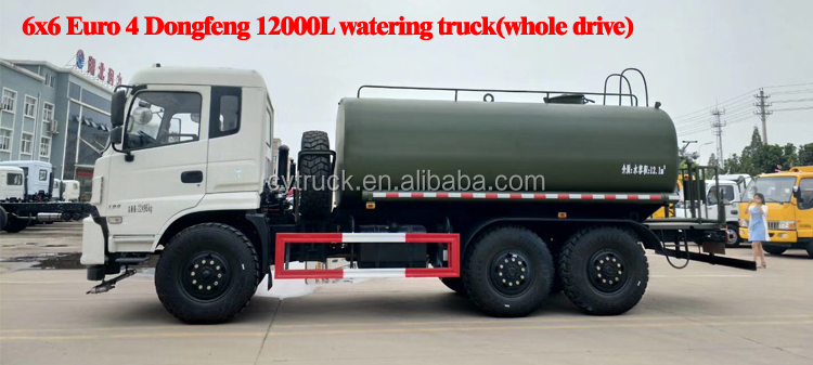 6x6 Dongfeng Water Tank Trucks: 12,000 Liter Capacity With 6-wheel ...
