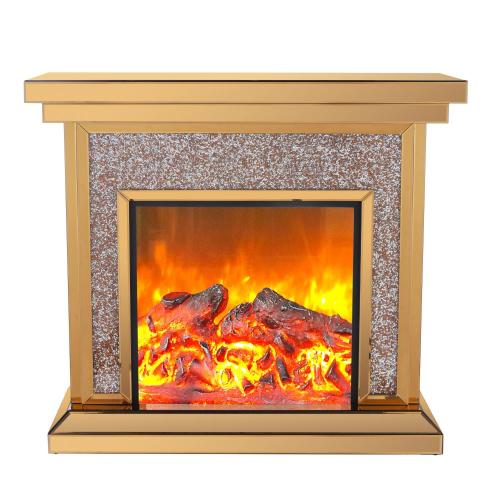 Brown Mirrored Glass Electric Fireplace, High Quality Brown Mirrored ...