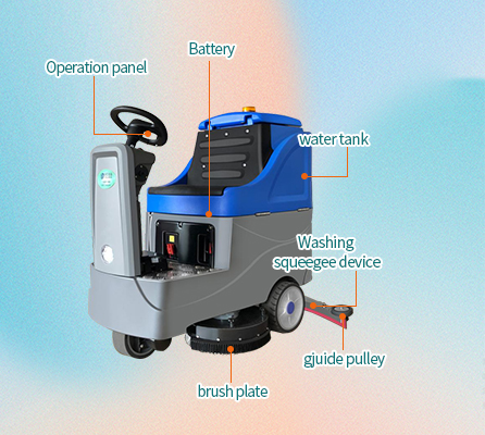 High Power Autonomous Battery-powered Floor Scrubber For Industrial And ...