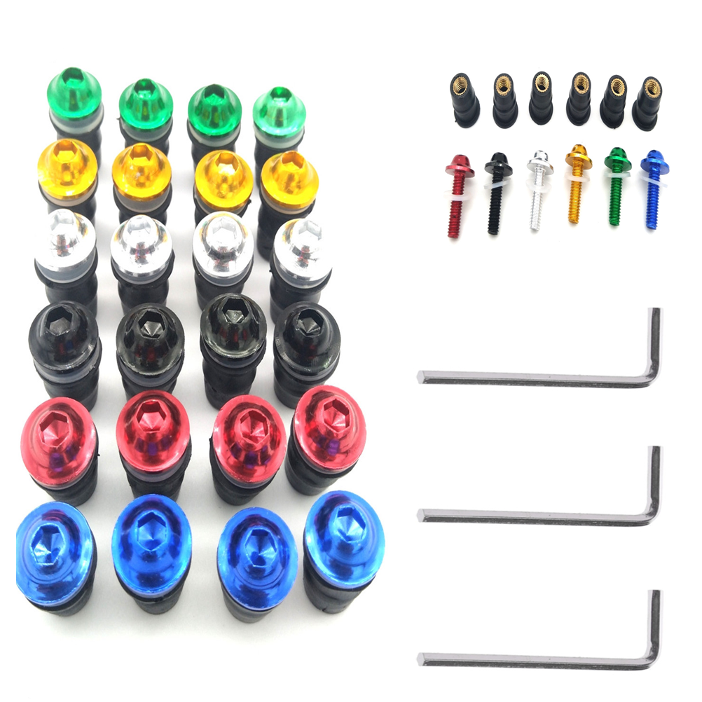 5mm Motorcycle Windshield Windscreen Fastener Spike Bolts Kit Screw ...