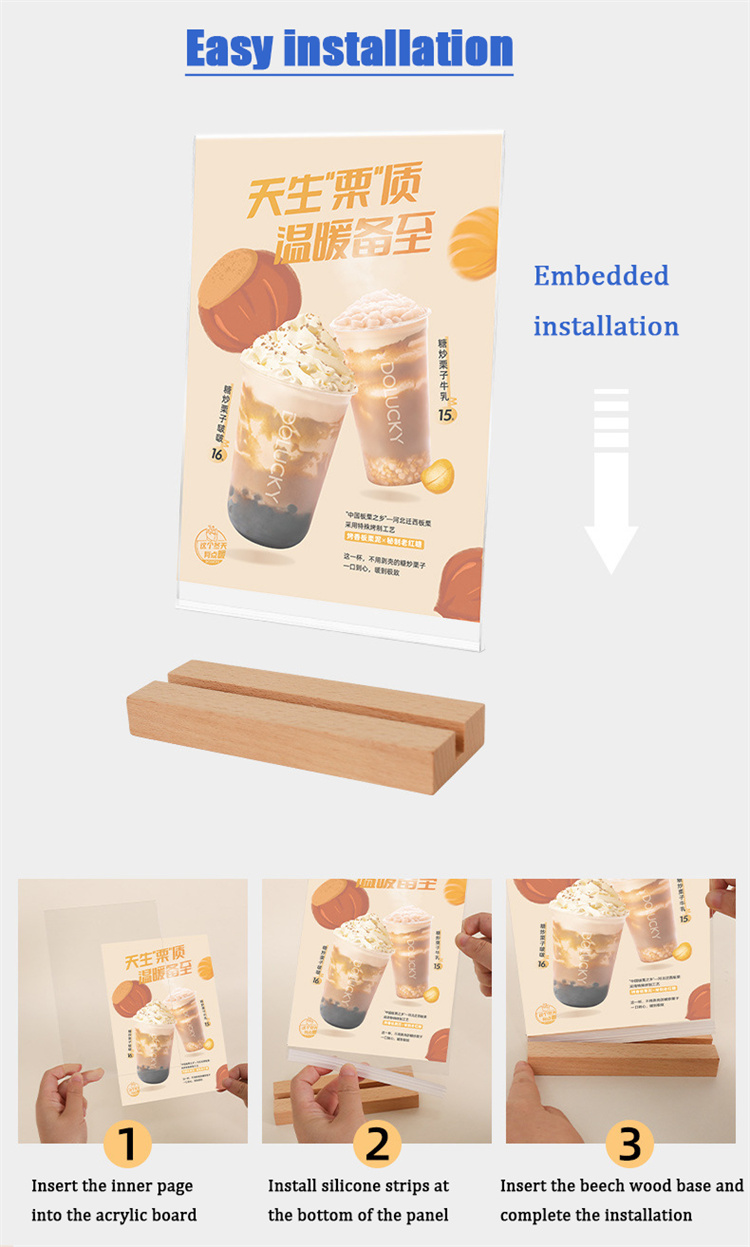 Wholesale Wood Menu Holders: A4, A5, A6 Acrylic Restaurant Stand ...