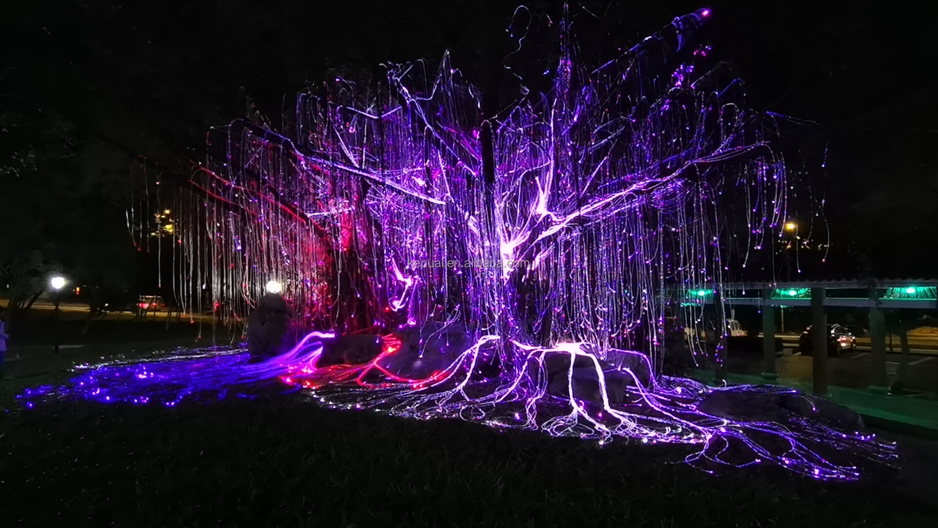 Colorful Waterfall Avatar Trees With Fiber Optic Lighting For Christmas ...
