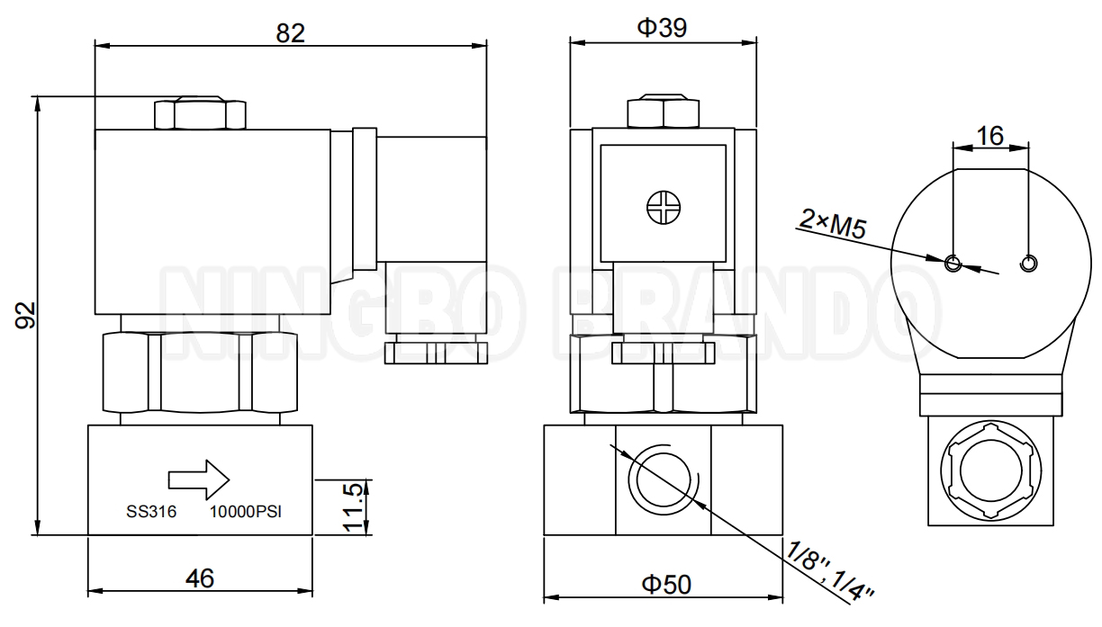 700 bar High Pressure Solenoid Valve 1/8'' 1/4'' China Manufacturers ...