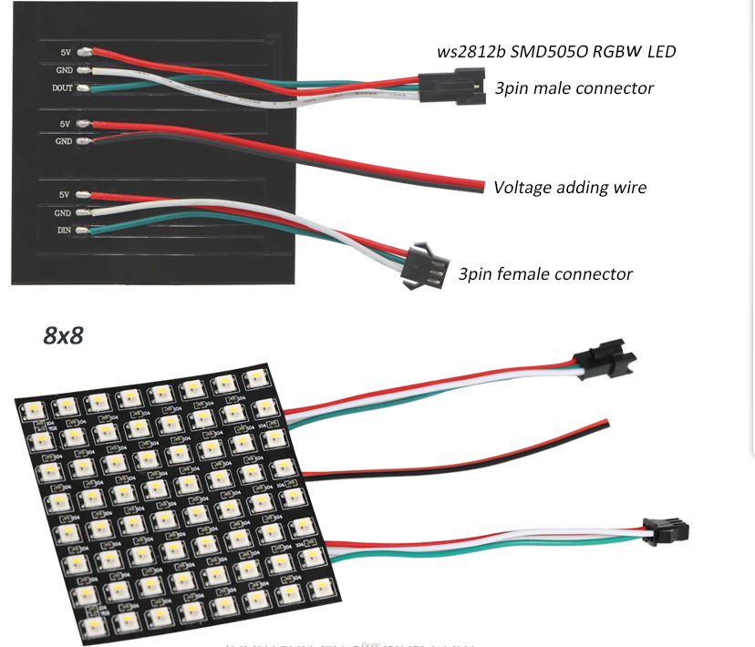 16x16 Ws2812 Rgb Flexible Led Matrix Panel - 256 Pixel Display 5v, High ...