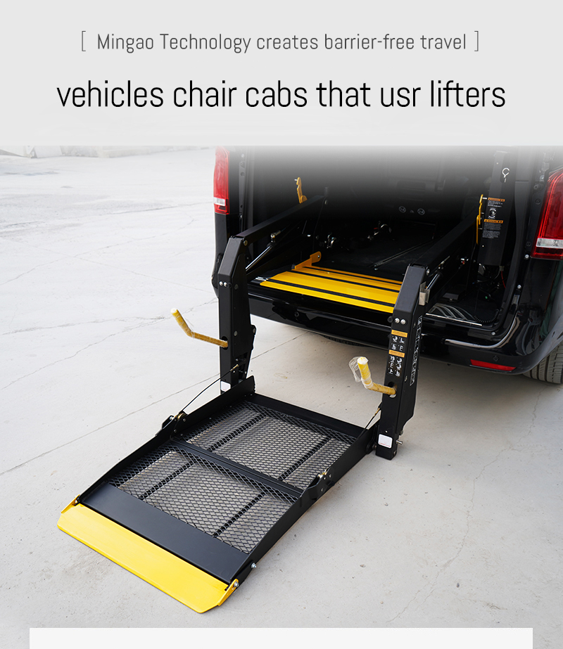 Electric Folding Ramp Wheelchair Bus Lift Installed At Rear For ...