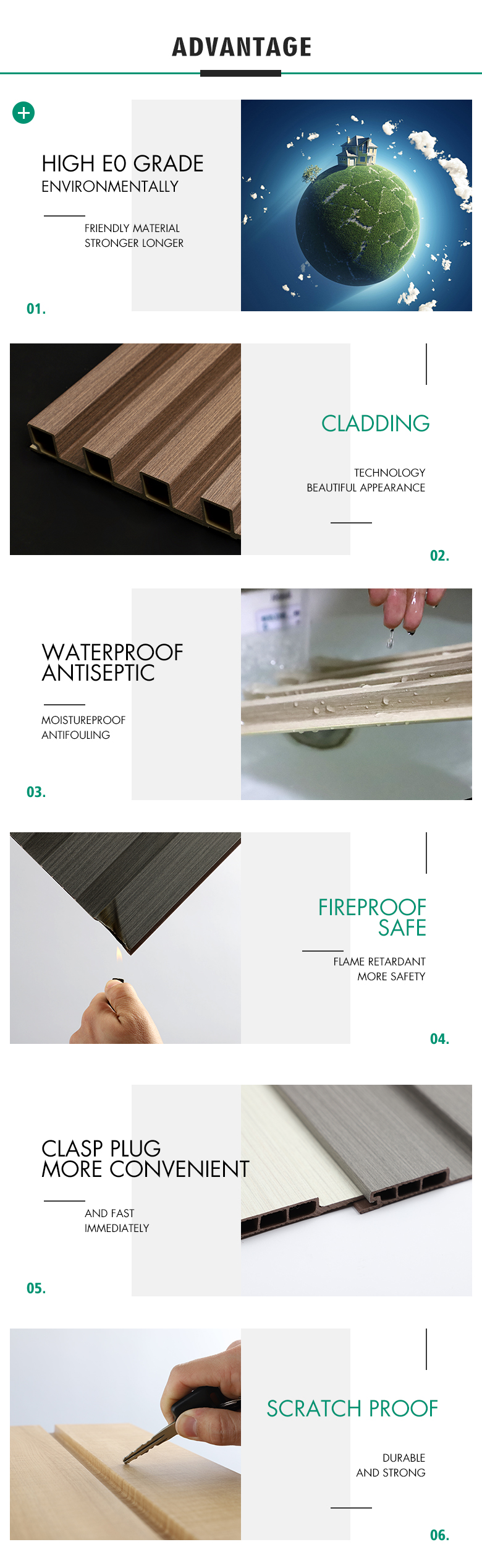 Orange Wpc Wall Panel Cladding - Wood Plastic Composite Fluted Panels ...