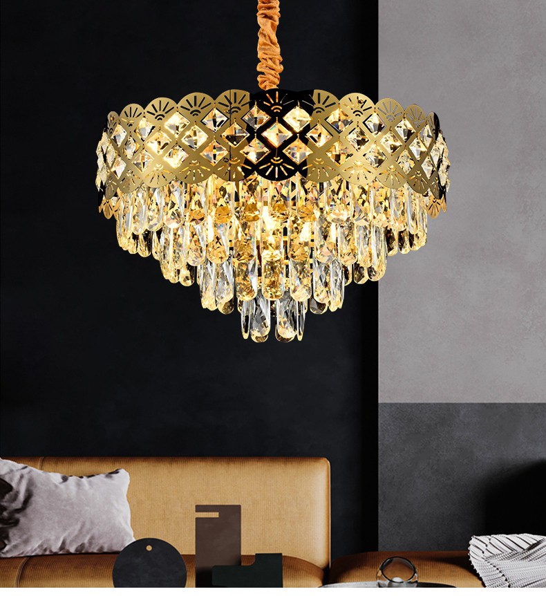Modern Luxury Led Ceiling Pendant Lights: Gold Crystal Chandeliers For ...