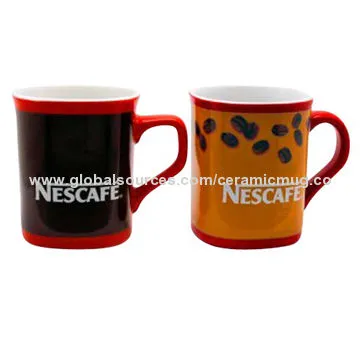 Customized Nescafe Color Changing Ceramic Square-shaped Mug, Various ...