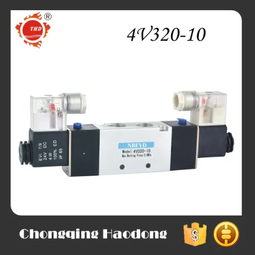 4v320-10-dc 12v 3/8" Npt 4 Way 2 Position Double Solenoid Valve, High ...