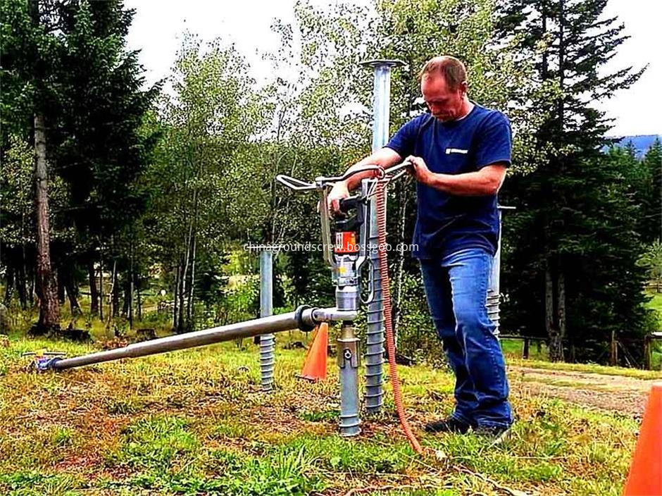 Galvanized Ground Screw Piles And Augers Installation, High Quality ...