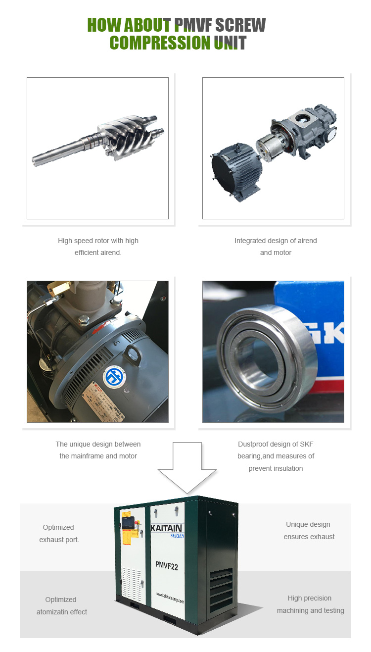 에너지 절약 영구 자석 Pmvf 공기 압축기 : 15kw ~ 55kw 고정식 나사 압축기, Bossgoo.com의 고품질 에너지 ...