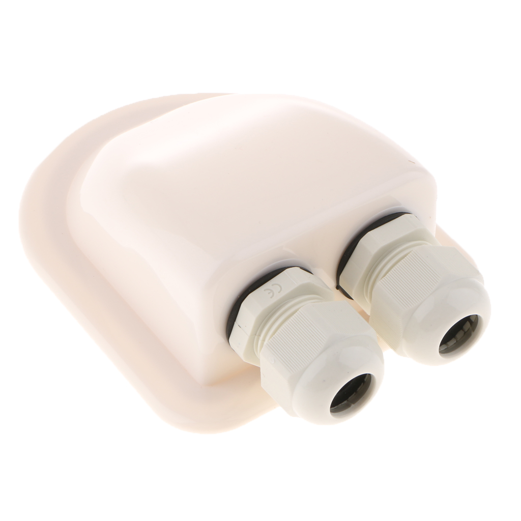 White Rv Abs Solar Double/twin Cable Entry Gland Box Weatherproof For ...