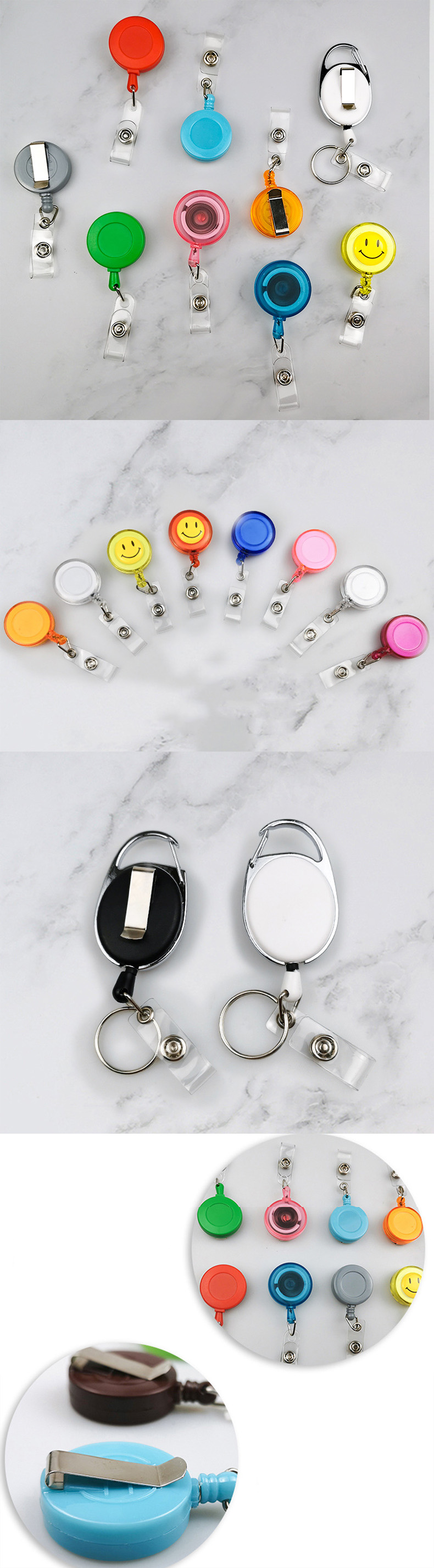 Stretchable White And Black Rectangle Plastic Name Tag With Badge Reel ...